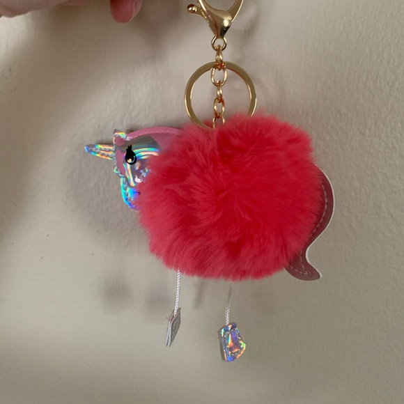Accessories | Unicorn Pom Pom Clipkey Chain | Poshmark